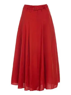 GABRIELA HEARST Dugald Pleated Midi Skirt
