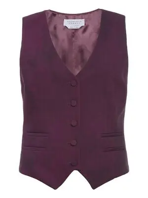 Gabriela Hearst Coleridge Virgin Wool Vest - Bordeaux