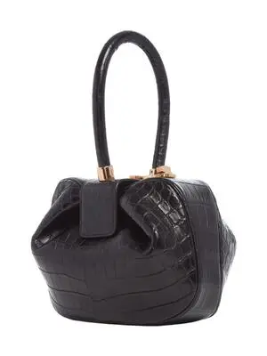 Gabriela Hearst Nina Bag In Crocodile Leather - Black