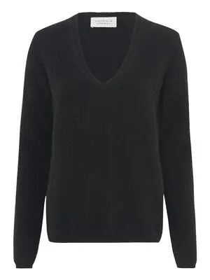 Gabriela Hearst Vesper Knit V-neck Cashmere Sweater - Black
