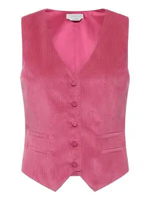 Gabriela Hearst Coleridge Vest - Fuchsia