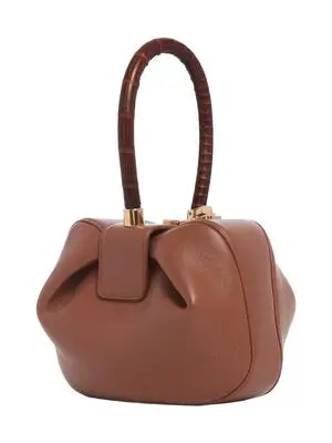 Gabriela Hearst Nina Bag In Nappa Leather With Crocodile Handle - Cognac