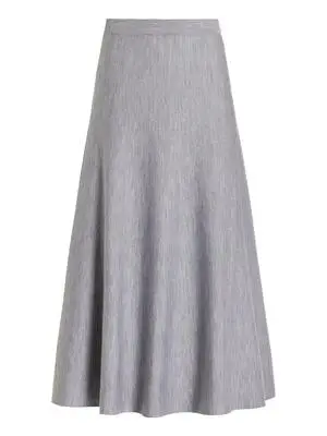 Gabriela Hearst Merino Wool And Cashmere Midi Skirt - Heather Grey