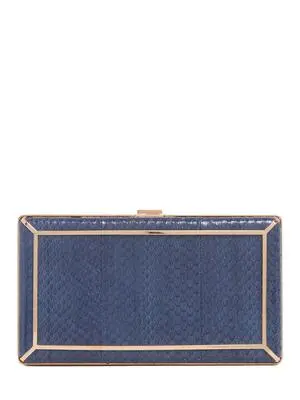 Gabriela Hearst Callas Snakeskin Clutch - Navy