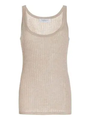 Gabriela Hearst Nevin Pointelle Knit Tank Top Oatmeal
