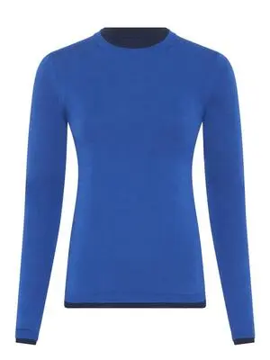 Gabriela Hearst Leif Reversible Knit Sweater - Electric Navy/cobalt Eco