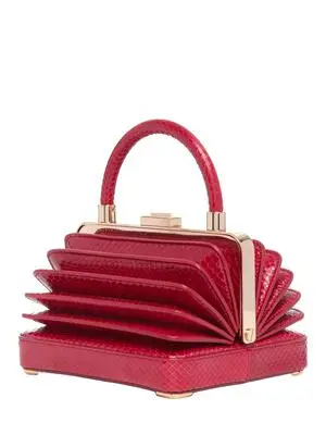 Gabriela Hearst Small Diana Snakeskin Handbag - Red