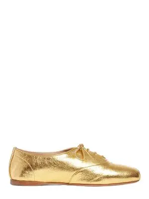 Gabriela Hearst Maya Nappa Leather Flat - Gold