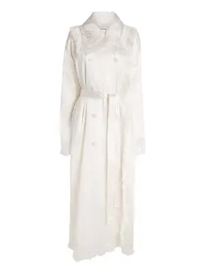FFORME Silk-blend Fringe Lise Trench Coat - Ivory