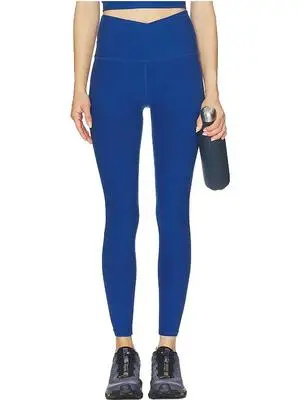 Beyond Yoga Spacedye At Your Leisure High Waisted Midi Legging In Royal - Marine Blue Heather
