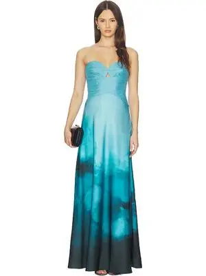 AMUR Cova Printed Gown - River Walk