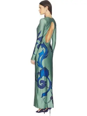 ESPECIA Lim In Bloom Maxi Dress - Green