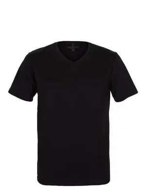 EB DENIM Henry V Neck Tee - Black