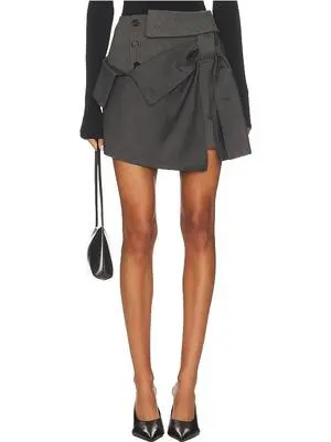 Rokh Trench Element Skirt - Melange Gray