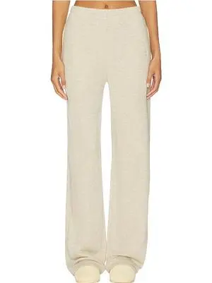 Eterne Oversized Wide Leg Sweatpant - Heather Oatmeal