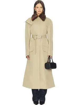 Nanushka Talbot Coat - Beige & Brown