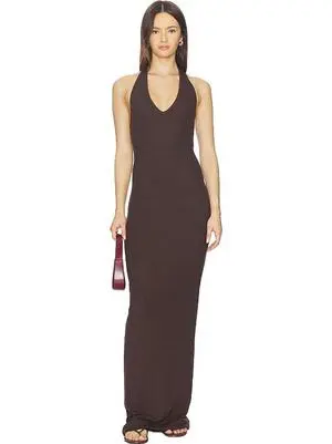 Eterne Halter Maxi Dress - Espresso