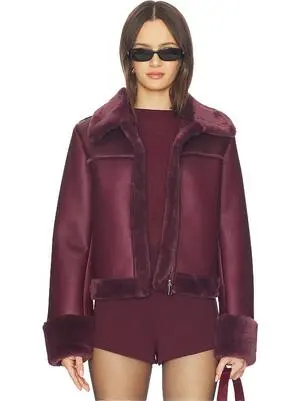 Superdown Sasha Faux Leather Jacket - Oxblood