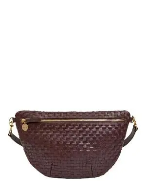 Clare V. Grande Woven Leather Belt Bag - Tobacco