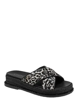 Dkny Berris Cross Band Slide Sandal - Black/white Multi