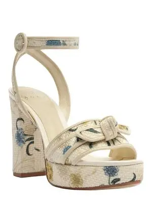 ALEXANDRE BIRMAN X Agua Floral Bow Platform Sandal - Laguna Off/off