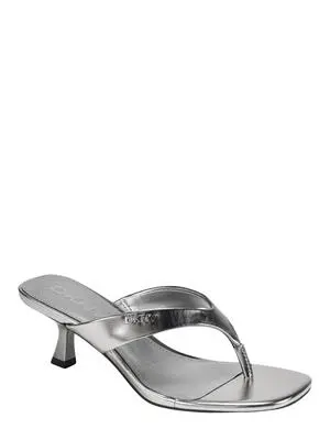 Dkny Sculptural Heel Flip Flops - Nickel