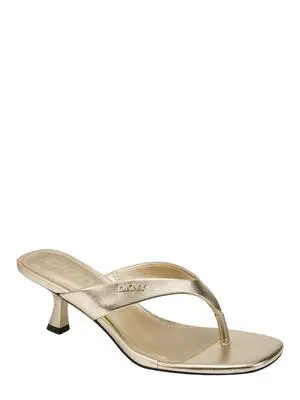 Dkny Sculptural Heel Flip Flops - Platino