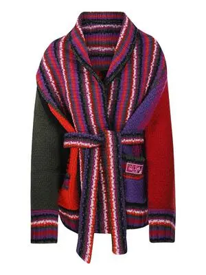 Emilio Pucci Oversized Colorblock Wool Cardigan - Multi