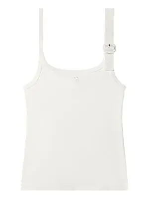 COURRÃ¨GES Buckle Rib Tank Top - White