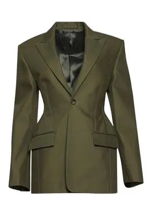 Wardrobe.NYC Drill Contour Military Blazer - Green