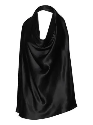 Wardrobe.NYC Satin Halter Blouse - Black