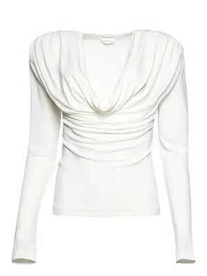 Wardrobe.NYC Evening Cowl Neck Top - White