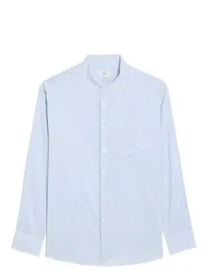 Dunhill Striped Silk And Cottonblend Shirt - Light Blue