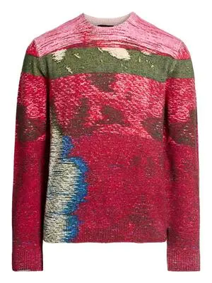 Dunhill Intarsia Wool Sweater - Crimson