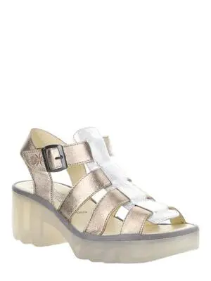 Fly London Terf Lug Sole Sandal - Sahara/silver