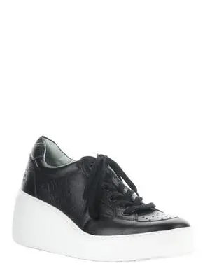 Fly London Derk Platform Wedge Sneakers - 001 Black