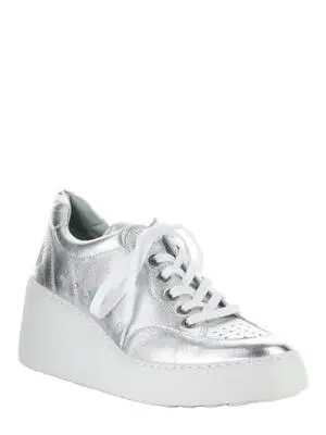 Fly London Derk Platform Wedge Sneakers - 002 Silver
