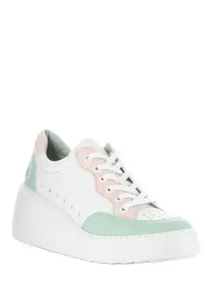 Fly London Derk Platform Wedge Sneakers - Mint Multi
