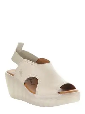 Fly London Liku Slingback Platform Wedge Sandal - Taupe
