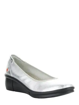 Fly London Platform Wedge Pumps - Silver