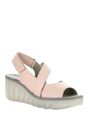 Fly London Basy Slingback Platform Wedge Sandal Nude Pink