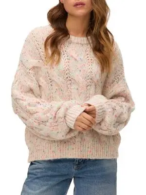 Vero Moda Cable Knit Sweater - Birch Detail Combo