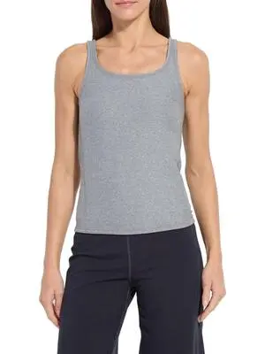 Lyssé Reversible Cotton-blend Tank - True Navy/grey Melange
