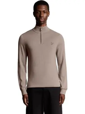 LYLE & SCOTT Merino Quarter Zip Sweater - Cinder