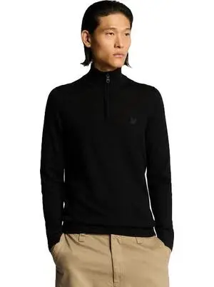 LYLE & SCOTT Merino Quarter Zip Sweater - Jet Black