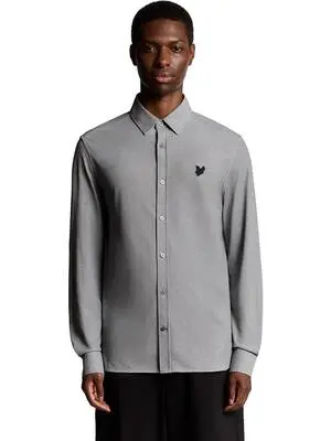 LYLE & SCOTT Jacquard Stripe Long Sleeve Shirt - White/deep Tan