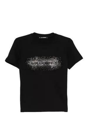 Karl Lagerfeld Rhinestone-embellished Crew-neck T-shirt - Black