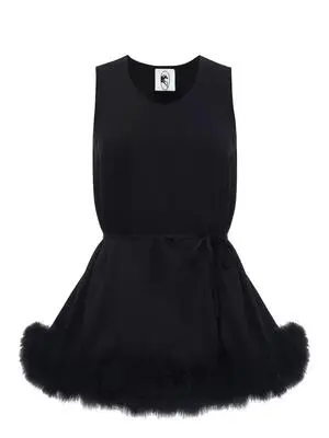 Sleeper Bisou Bisou Feathers Top - Black