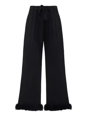 Sleeper Feather Trim Trousers - Black