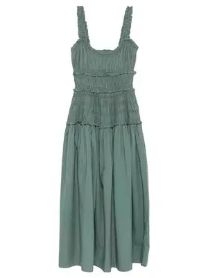 DÔEN Marianne Ruffled Midi Dress - Green